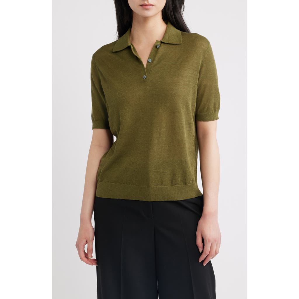 THEORY Semisheer Linen Blend Polo